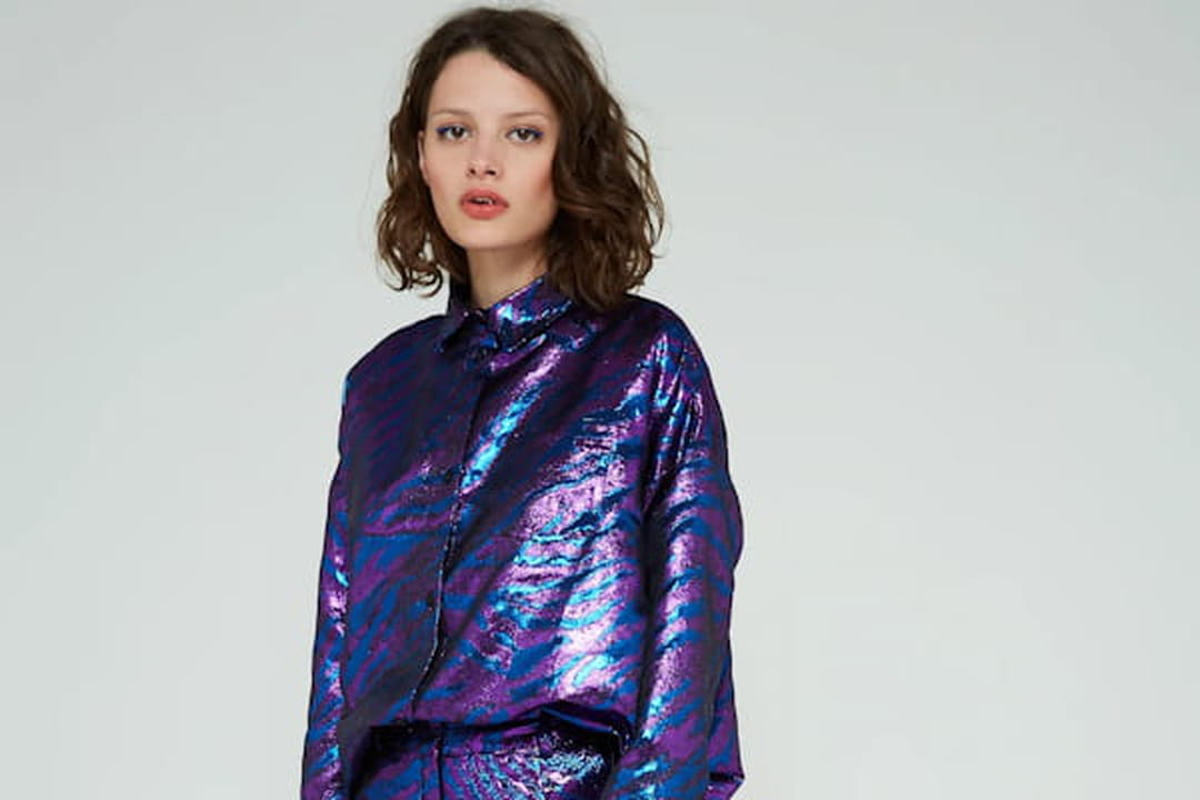 Chemise zébrée pailletée