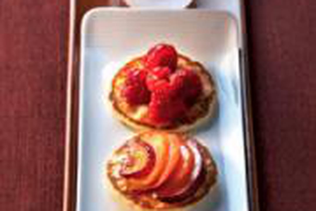 Blini au sucre, fruits caramélisés