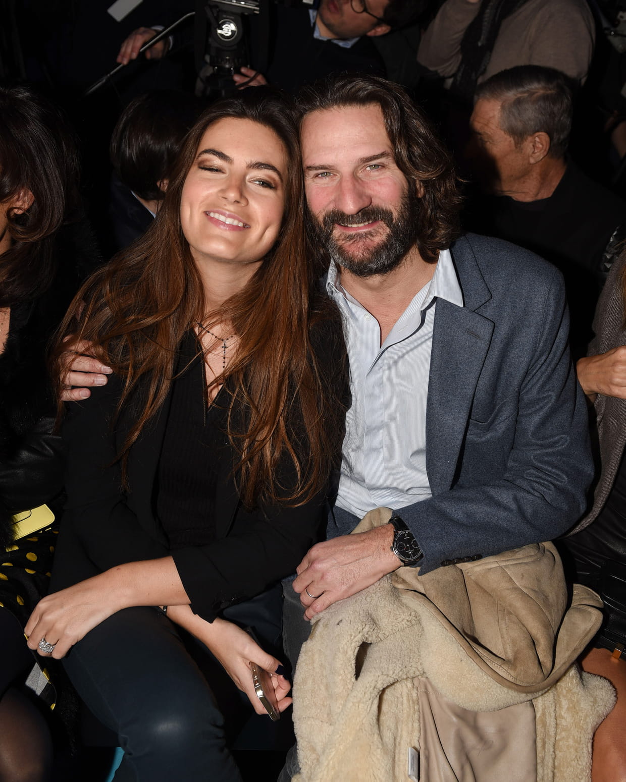 Frédéric Beigbeder et Lara Micheli au défilé Etam