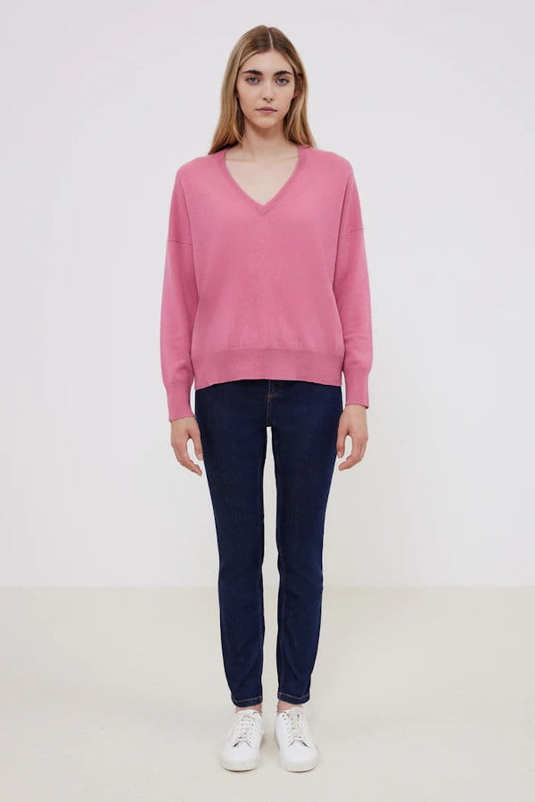 Pull en cachemire rose