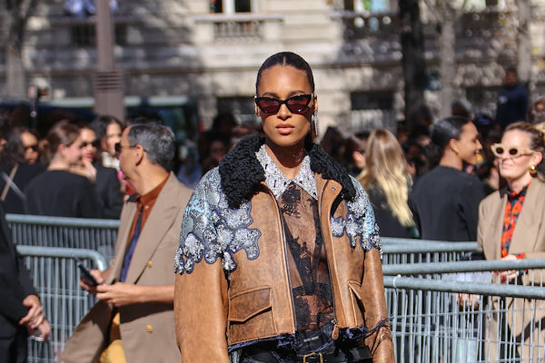 Cindy Bruna au défilé Miu Miu