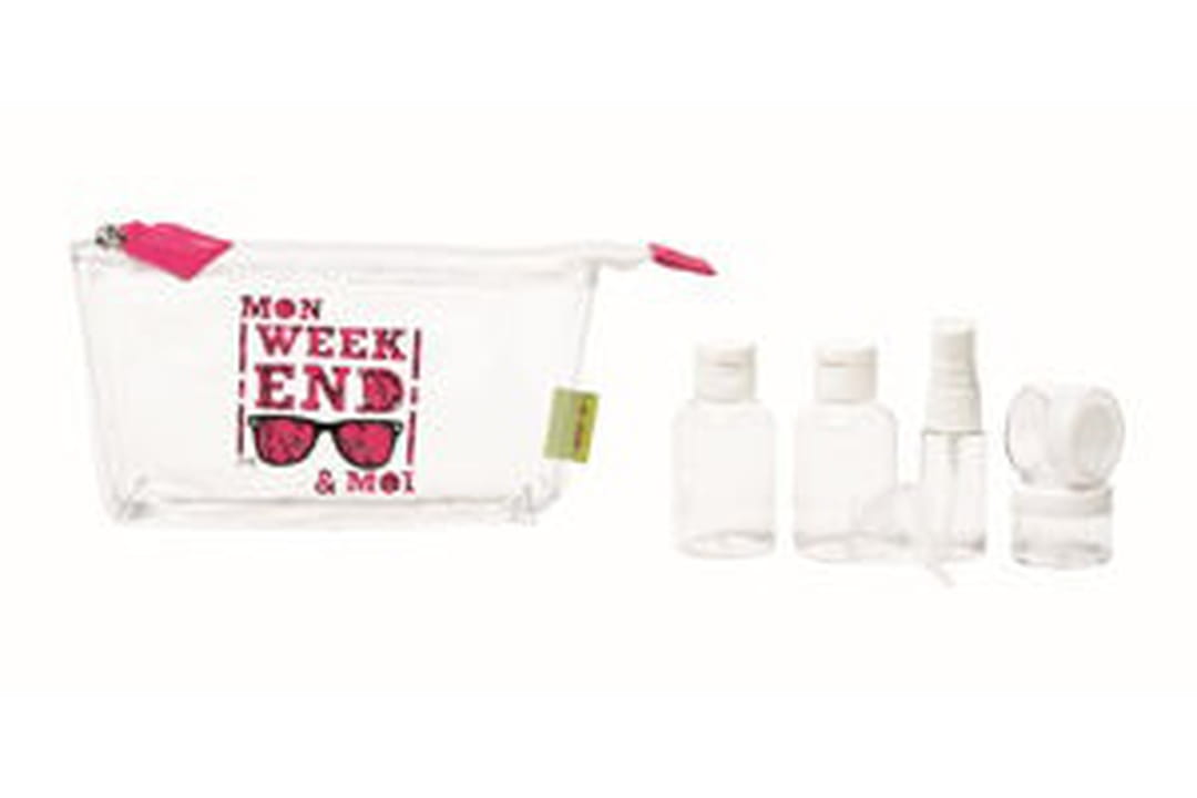 La trousse voyage et ses flacons de Monoprix
