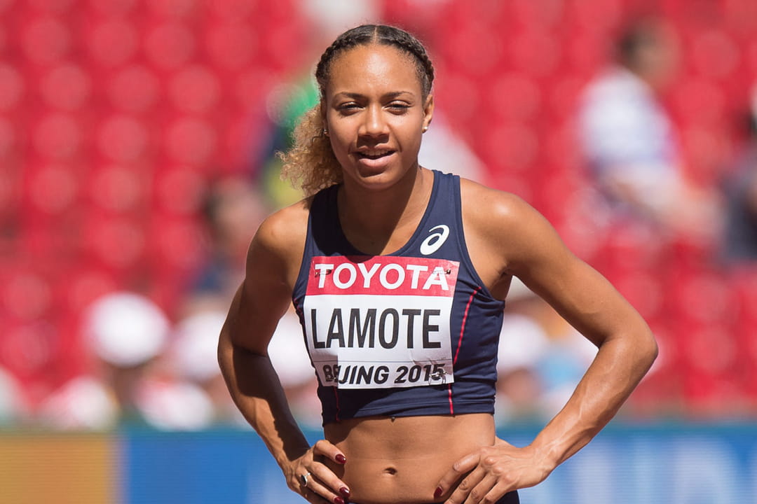 L'athlète Renelle Lamote à Pékin en 2015