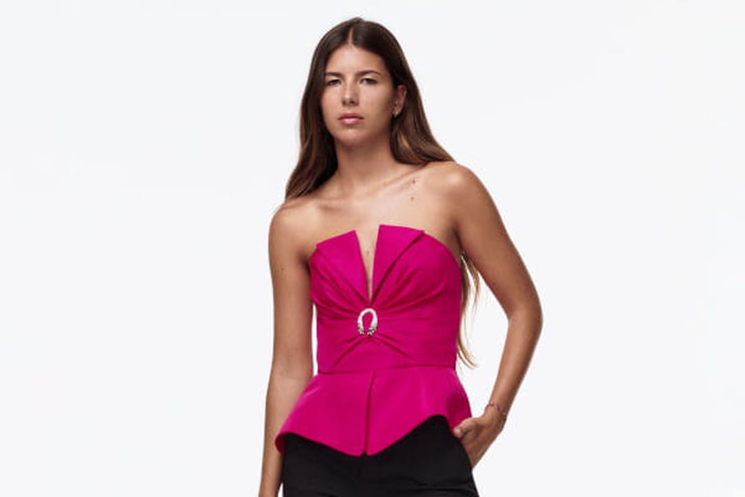 Haut bustier fuchsia