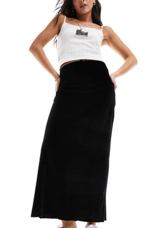 Jupe en velours mi-longue