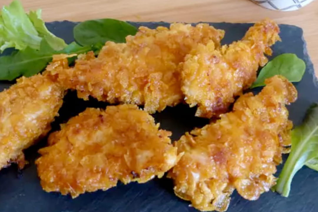 Poulet pané aux corn-flakes au four