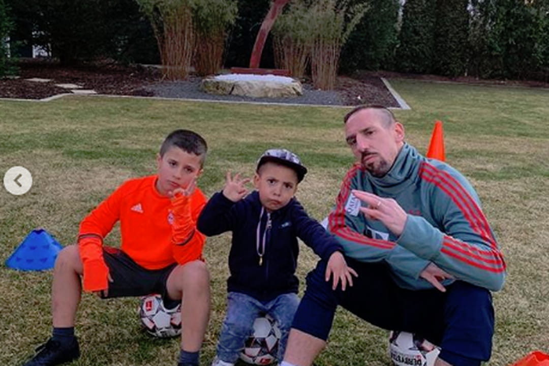 Franck Ribéry et ses fils Seif el Islam et Mohammed