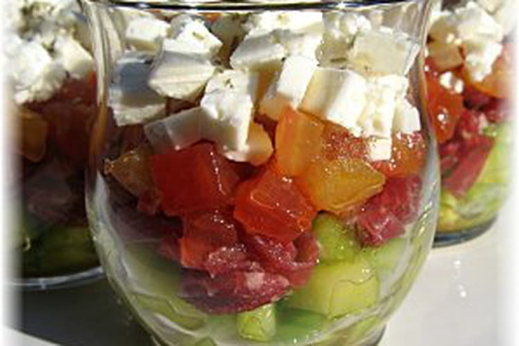 Verrines tomate-concombre