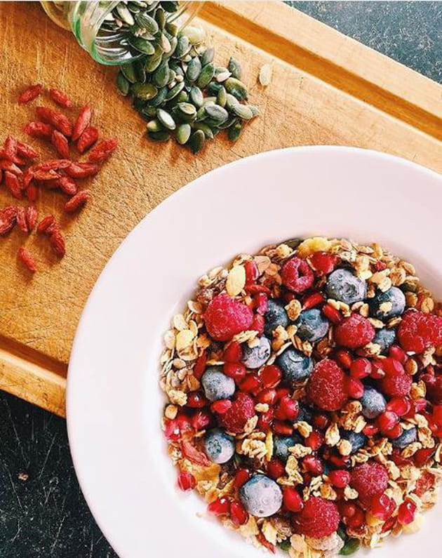 Muesli et fruits
