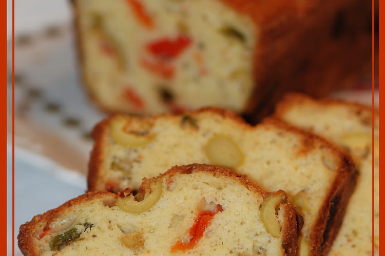 Recette de Cake aux poivrons et aux olives