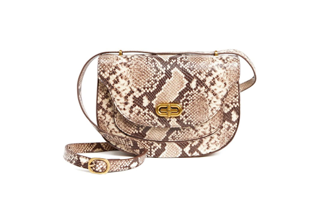 Sac à main en cuir imprimé python