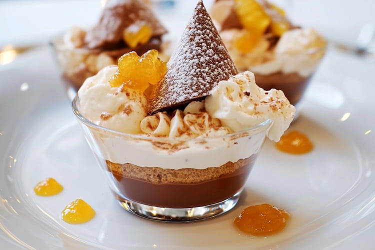 Recette de Dacquoise noisette, chantilly au chocolat et marmelade d'oranges