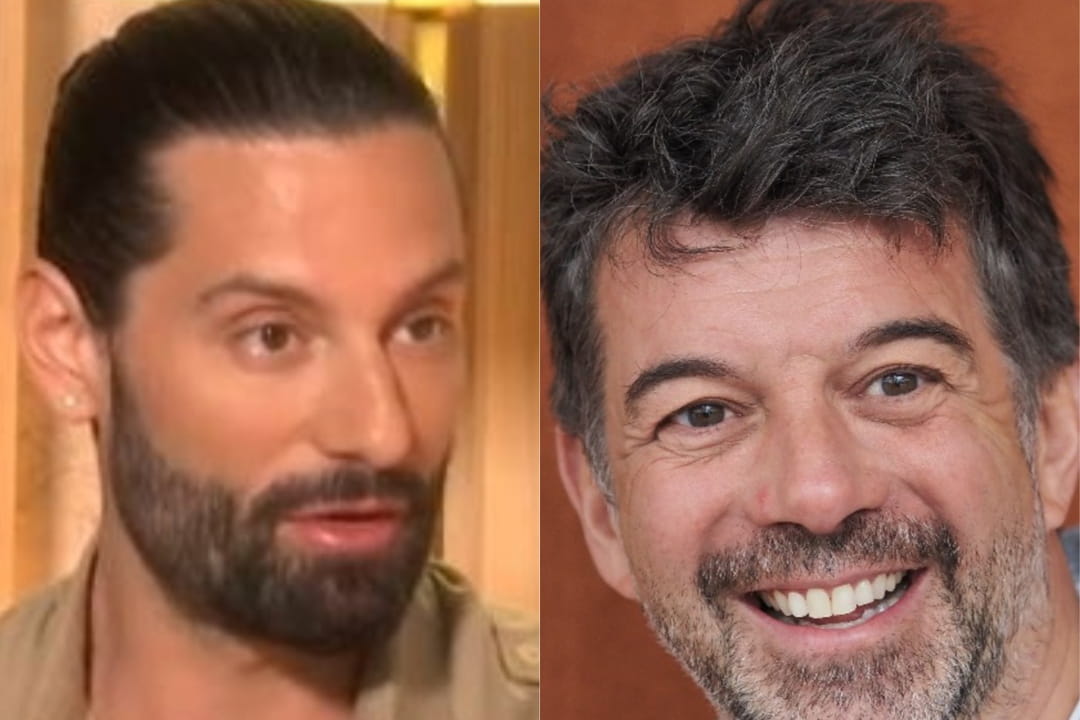 Stéphane Plaza et Hugo Manos : "un bisou"