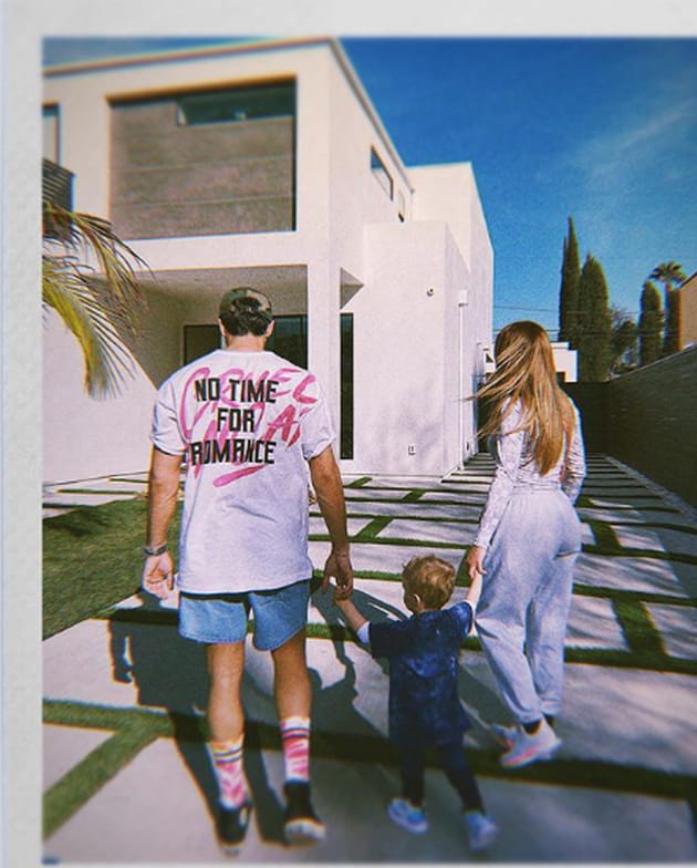 Caroline Receveur en famille avec Hugo Philip et Marlon