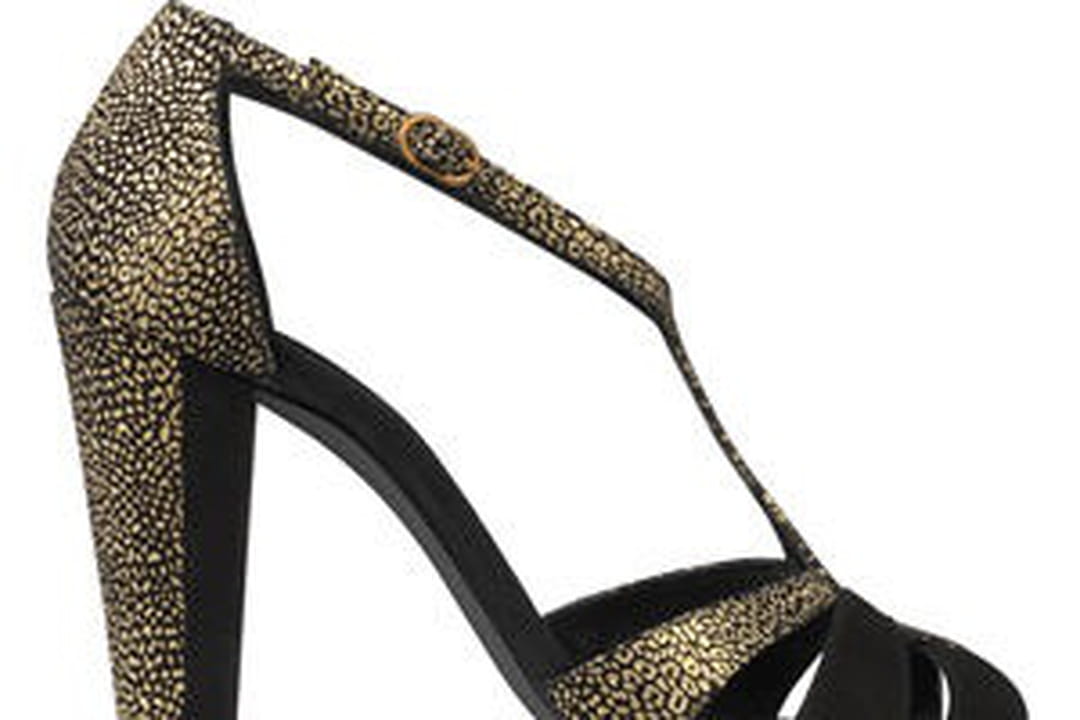 Sandales noires et or de Minelli