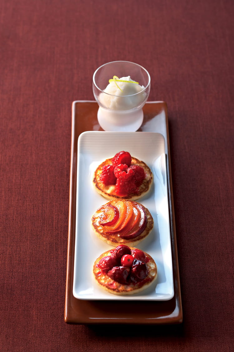 Recette de Blinis au sucre, fruits caramélisés