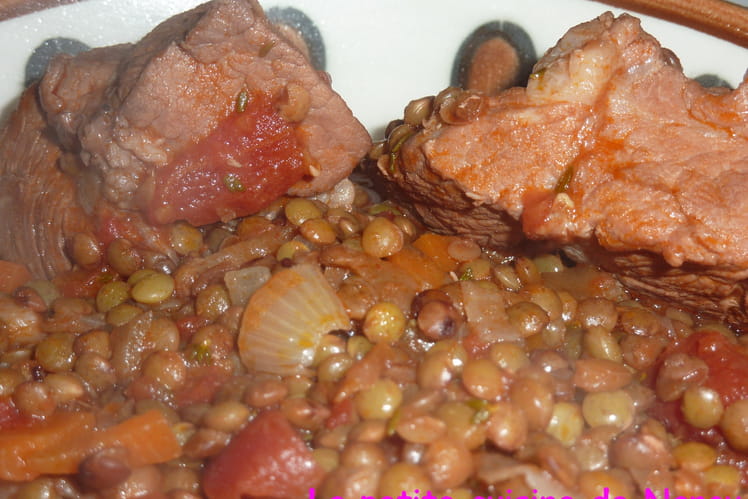Recette de Sauté de porc aux lentilles vertes du Puy
