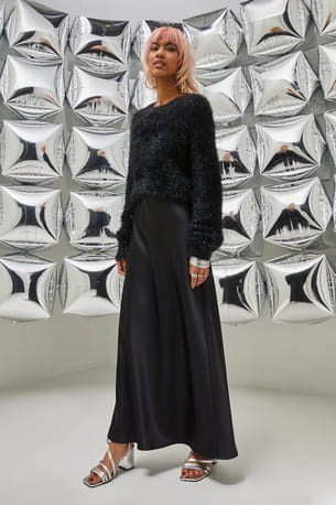 Jupe longue en satin