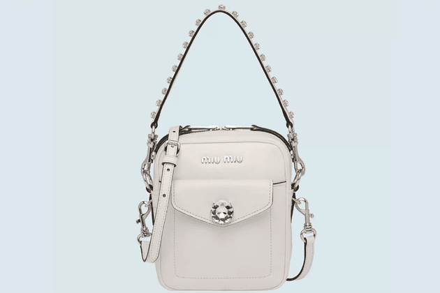 Sac à main en cuir blanc de Miu Miu