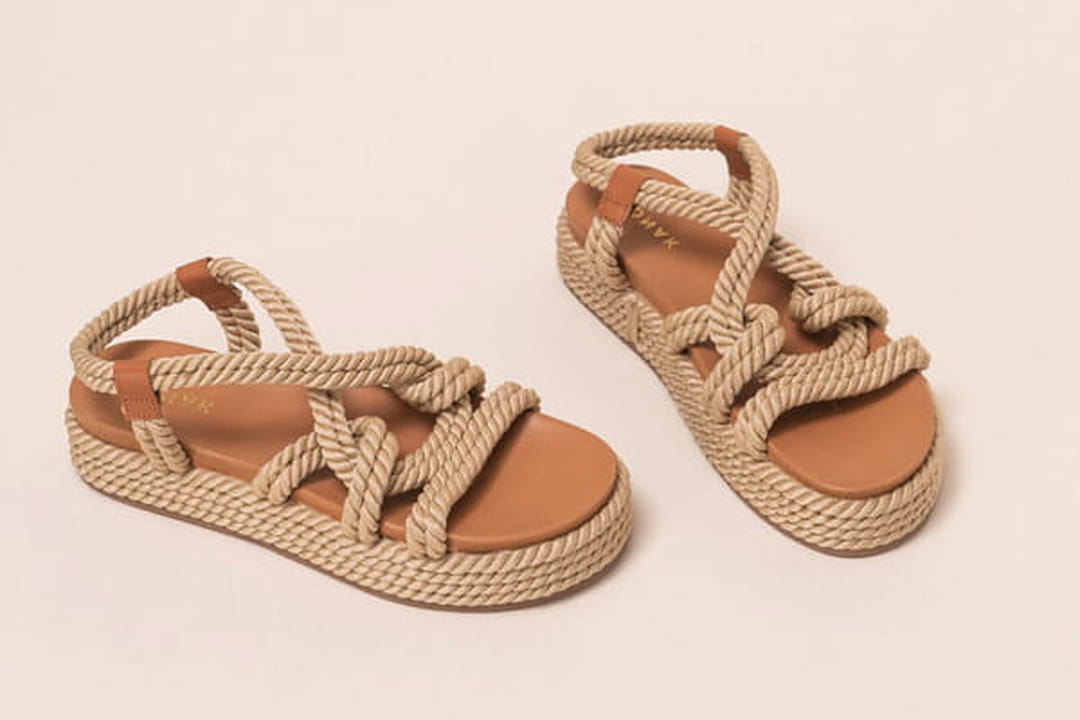 Sandales en corde beige
