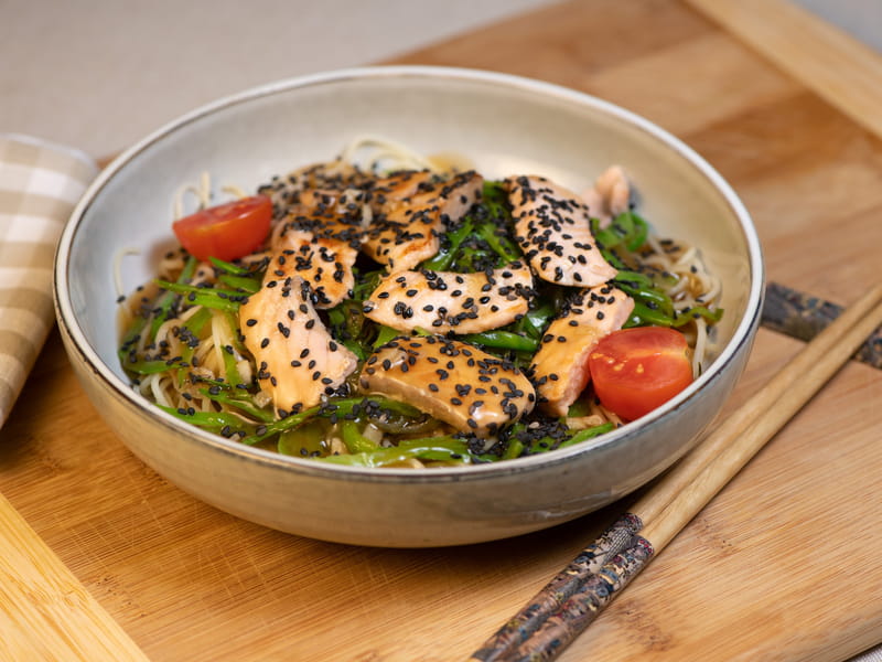 Recette de Bo bun au saumon