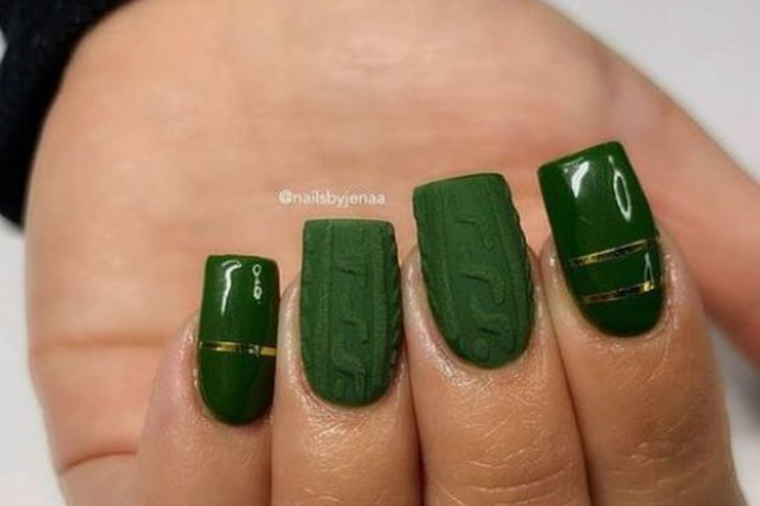 Ongle Kaki Et Or