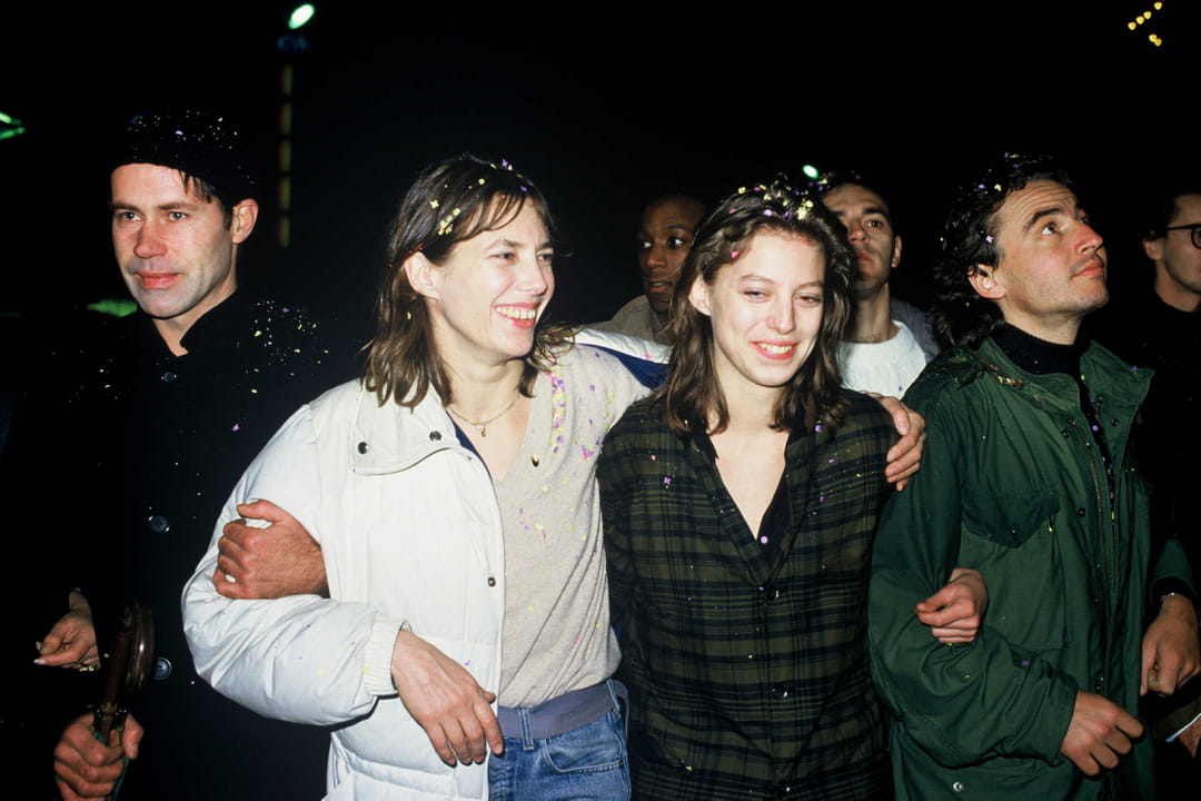 Avec Kate Barry lors d'une manifestation de "SOS Racisme" à Paris, 1985