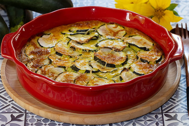 Recette de Gratin de courgettes au curry et coco