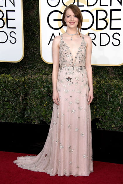 Emma Stone en robe longue fleurie