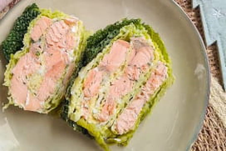 Recette de Mille-feuilles de chou au saumon