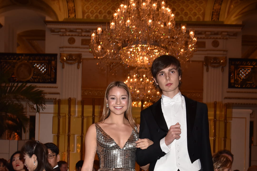 Amelia Ash Rudick et son cavalier le marquis Filippo Patrizi Naro Montoro