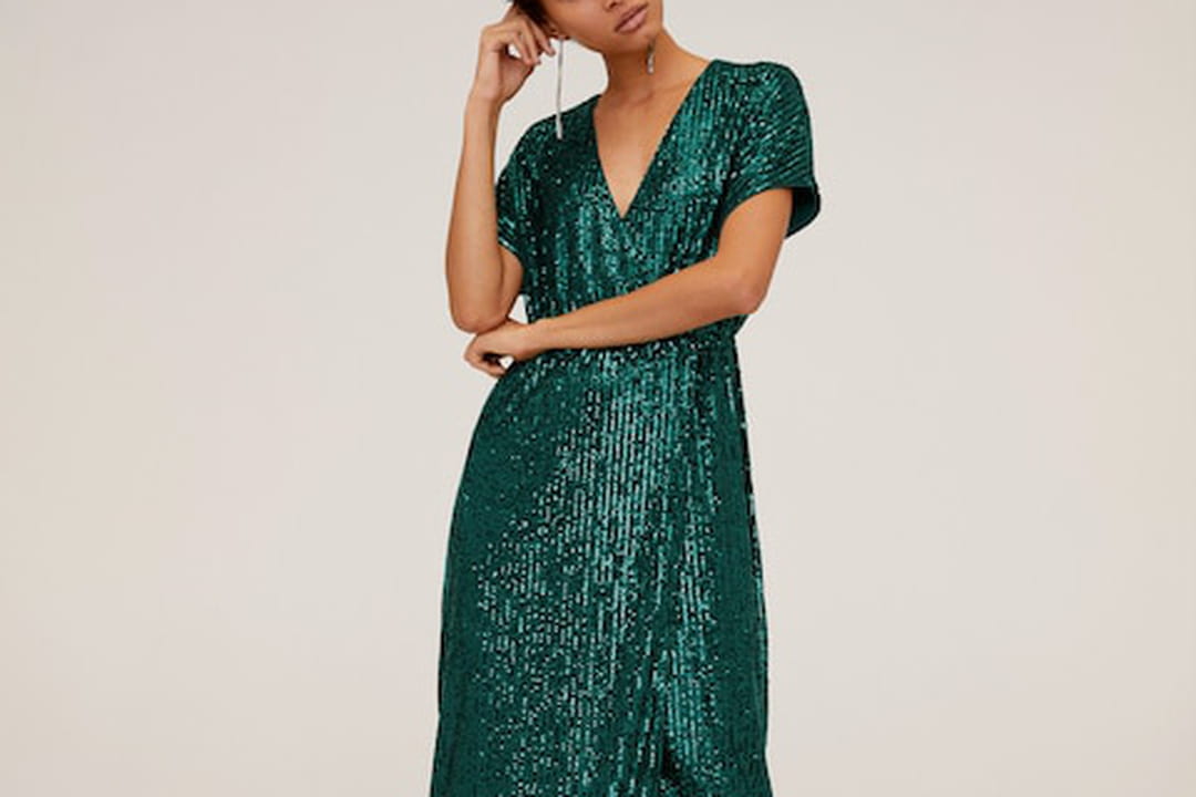 Robe longue à sequins de Mango