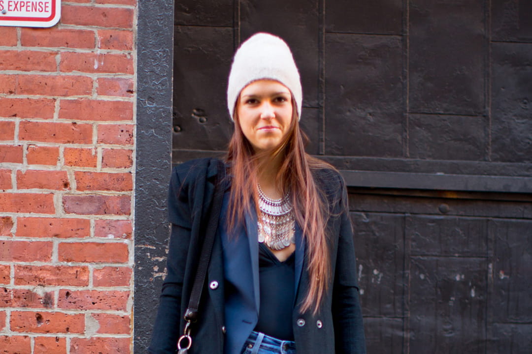 Street look fashion week New York : neo-grunge