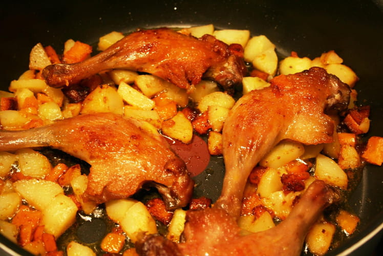 Recette de Cuisses de canette au potiron
